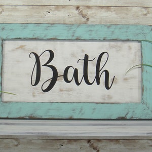 Bath Hand-made Farmhouse Bathroom Sign (medium Size) - Etsy