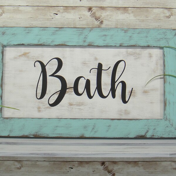 Wood Bathroom Sign - Etsy