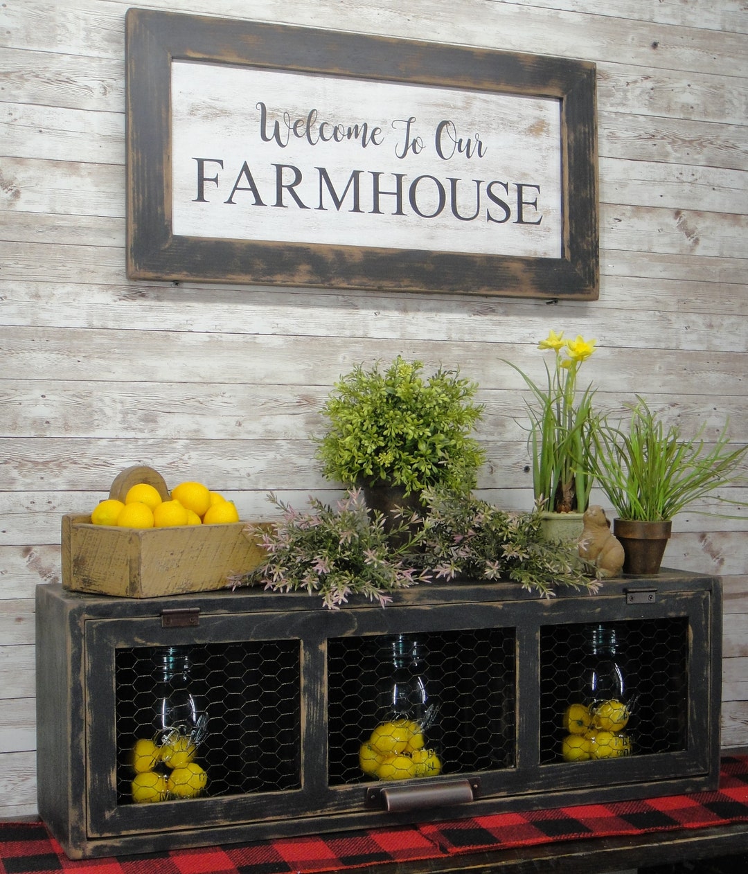 Rustic Farmhouse Chicken Wire Cubbie - Etsy