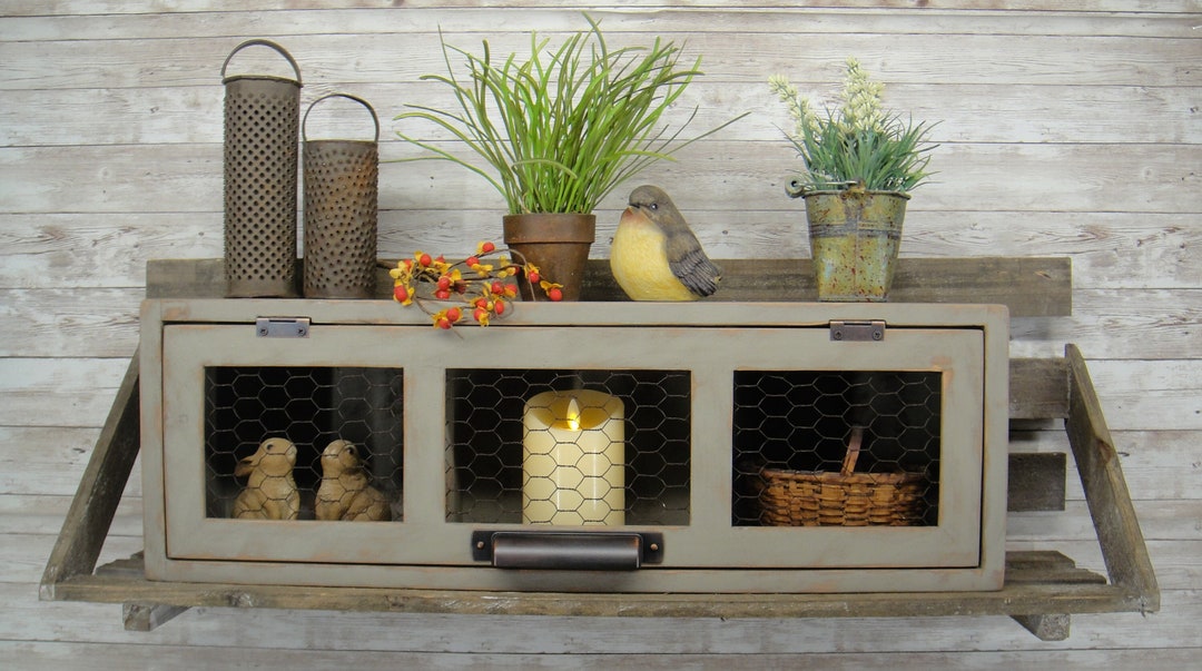 Farmhouse Chicken Wire Cubbie Cabinet - Etsy