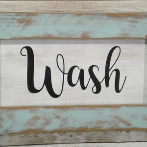 Wash Hand-made Farmhouse Bathroom Sign - Etsy