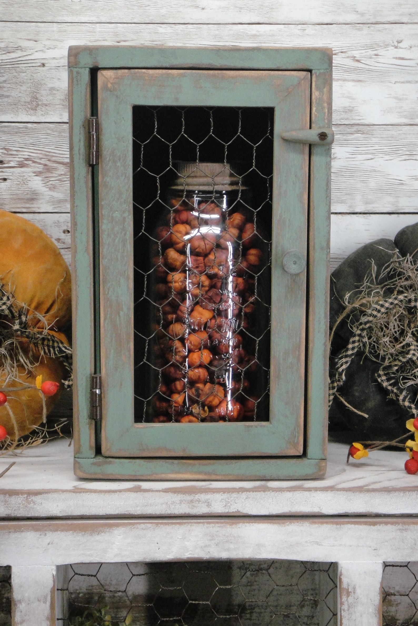 Mini Rustic Chicken Wire Cupboard - Etsy