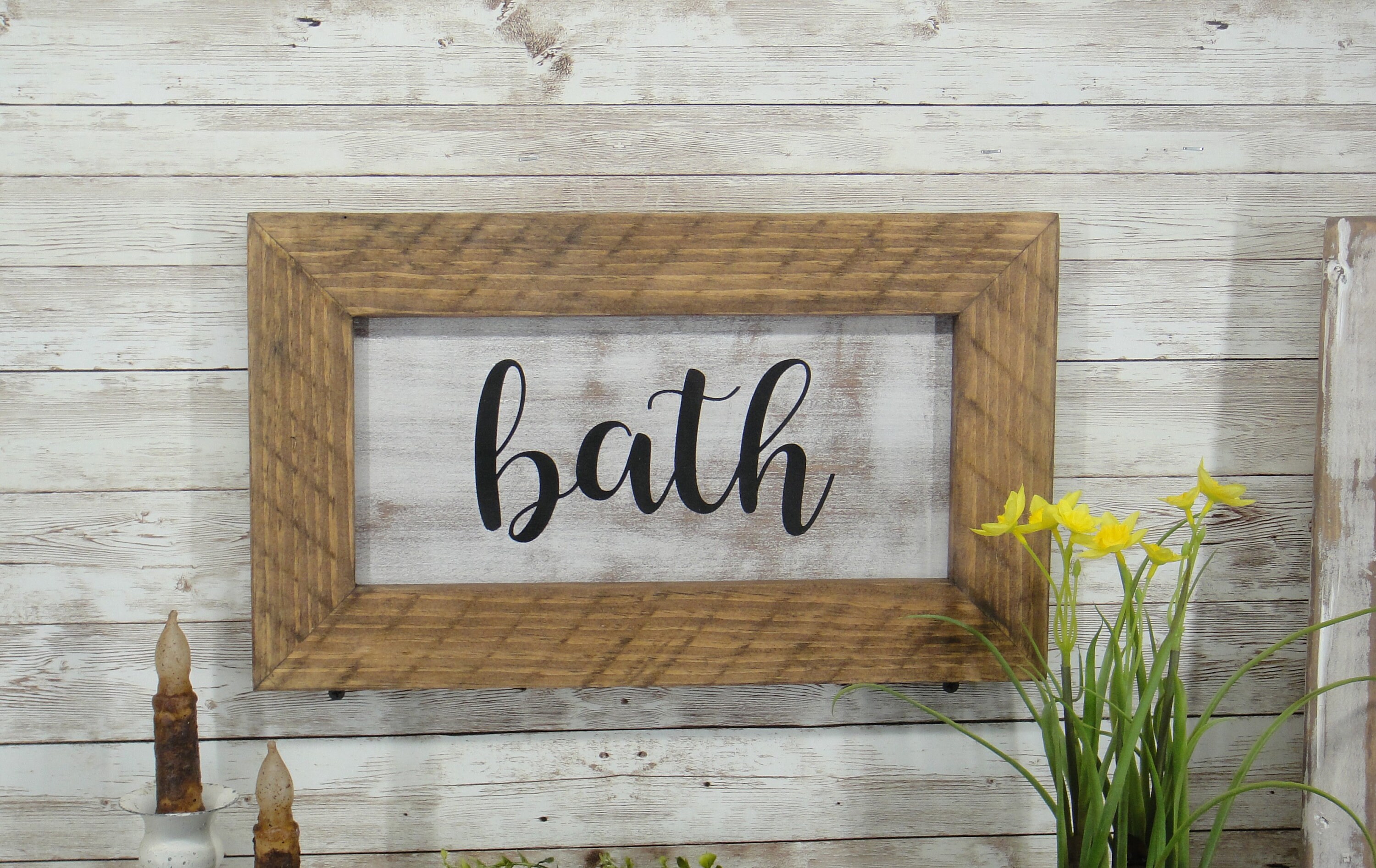 Bath Hand-made Farmhouse Bathroom Sign - Etsy