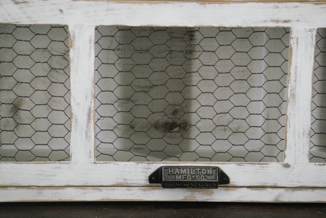 Large Rustic Farmhouse Chicken Wire Cubbie | Etsy