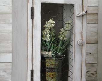 Mini Rustic Chicken Wire Cupboard | Etsy