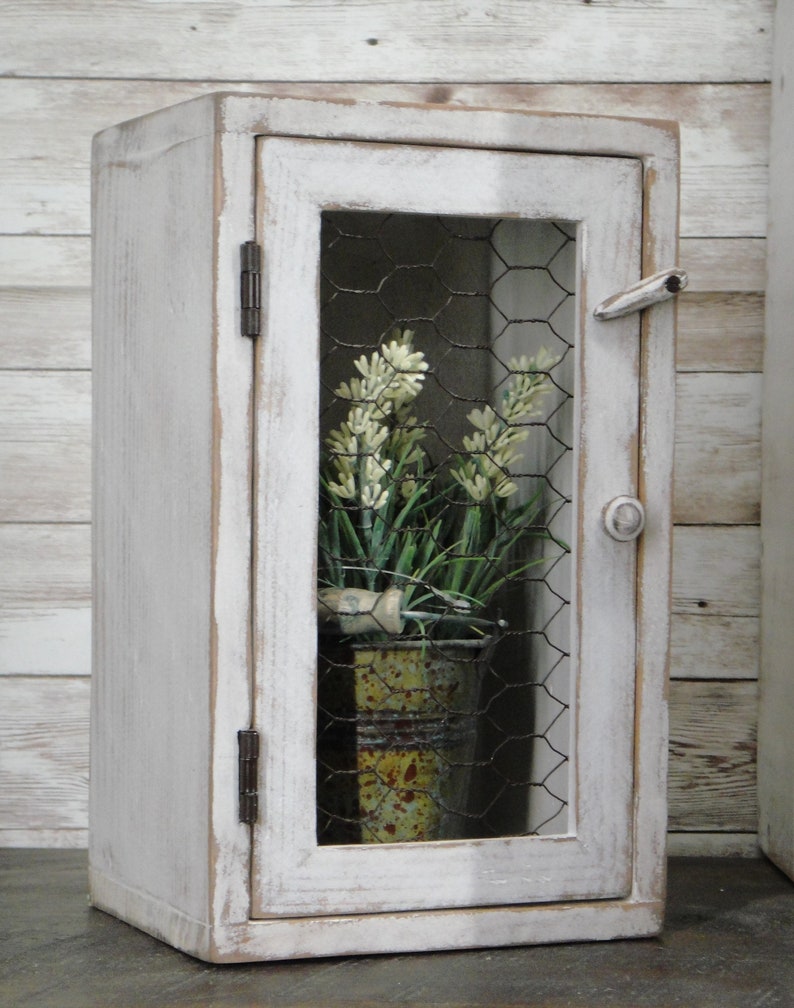 Mini Rustic Chicken Wire Cupboard - Etsy