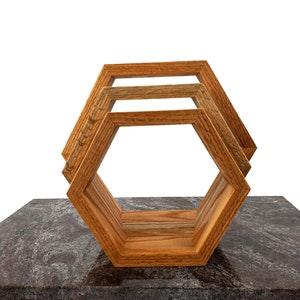 Set of 3 Hexagon Shadow Boxes Made From Oak - Etsy