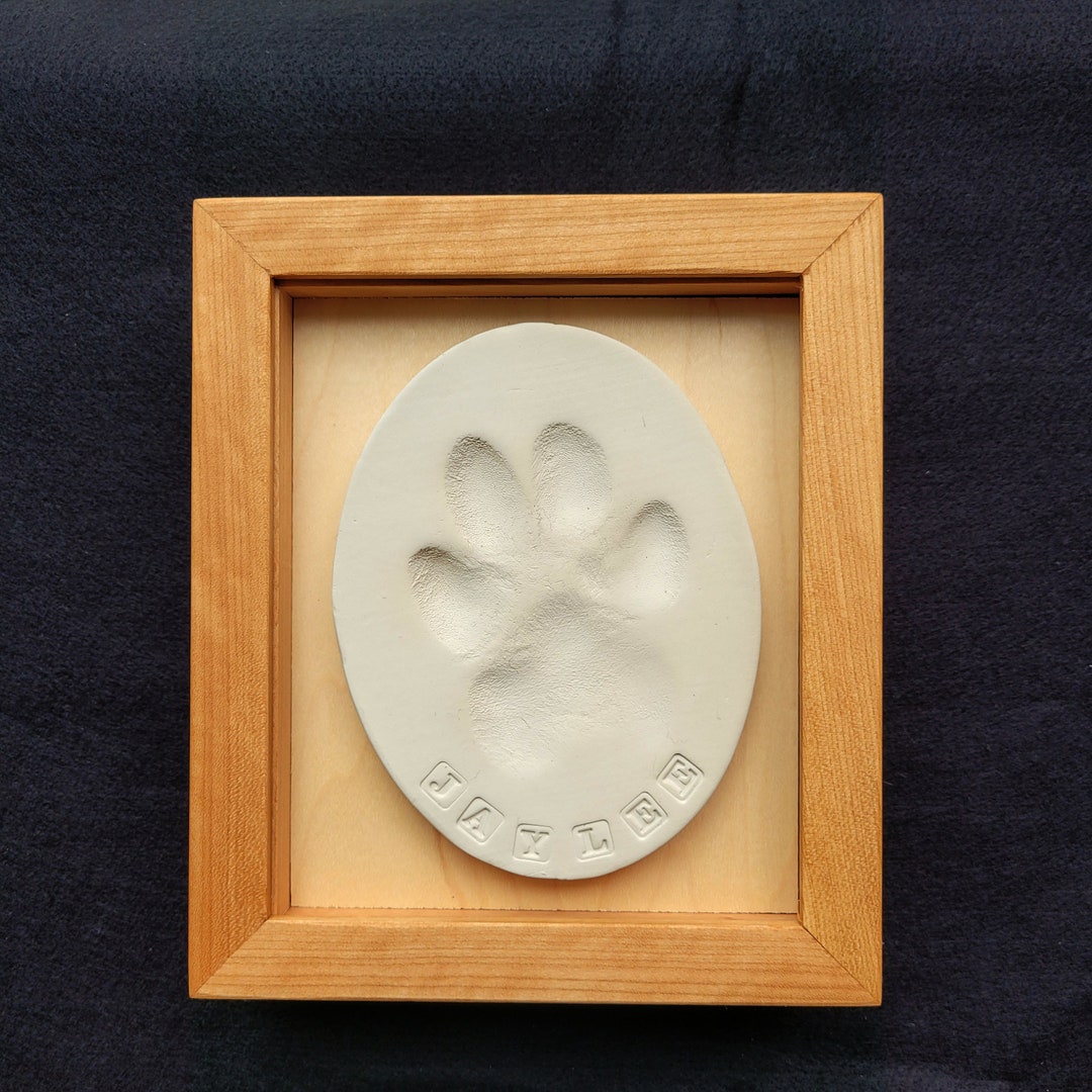 Wooden Pet Paw Imprint Shadow Box Made From Cherry - Etsy