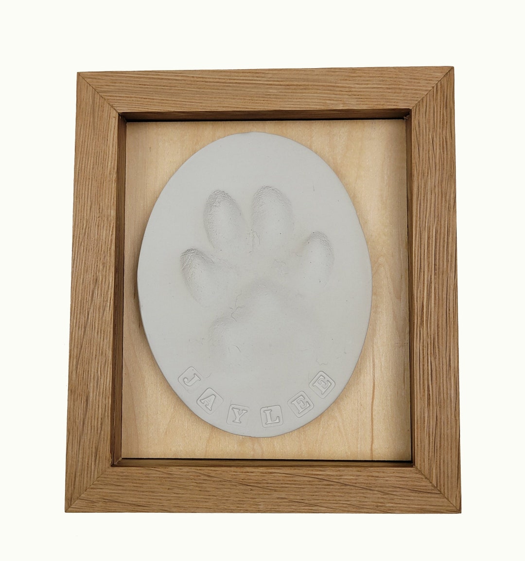 Wooden Pet Paw Imprint Shadow Box Made From Rustic Oak - Etsy