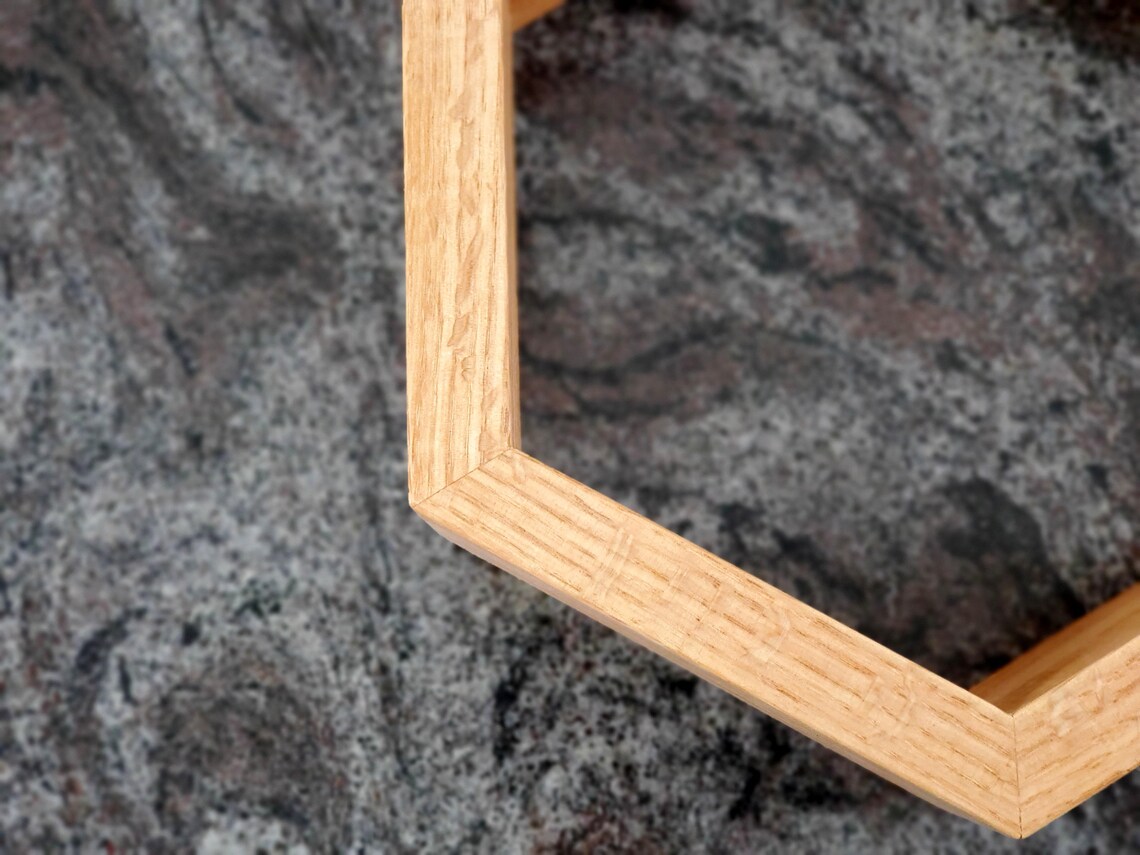 Set of 3 Hexagon shadow boxes made from Oak | Etsy