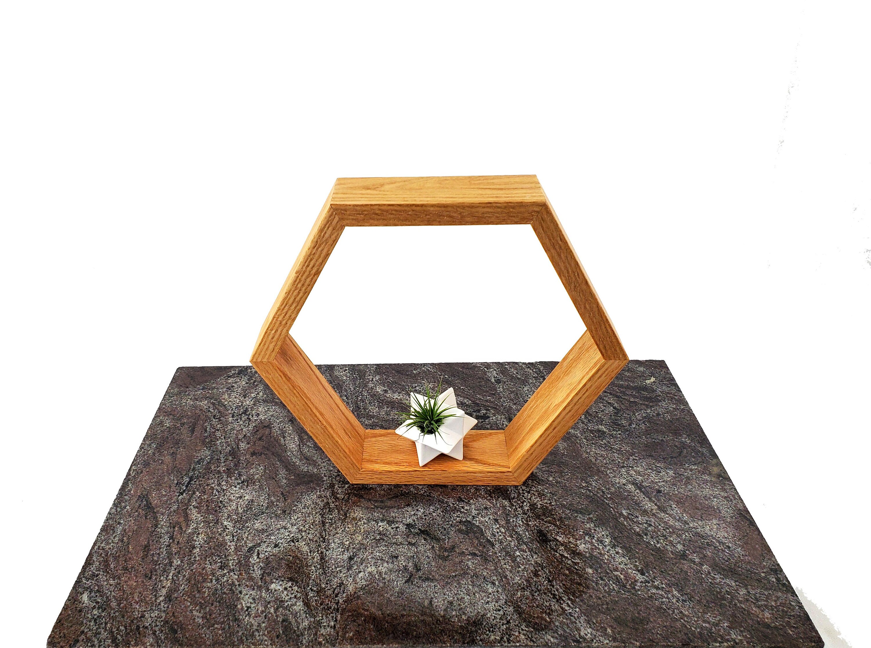 Set of 3 Hexagon shadow boxes made from Oak | Etsy