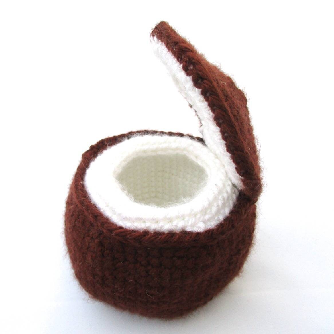 Coconut Crochet Plush Toy - Fruit Amigurumi, Toddler Activities Quiet ...