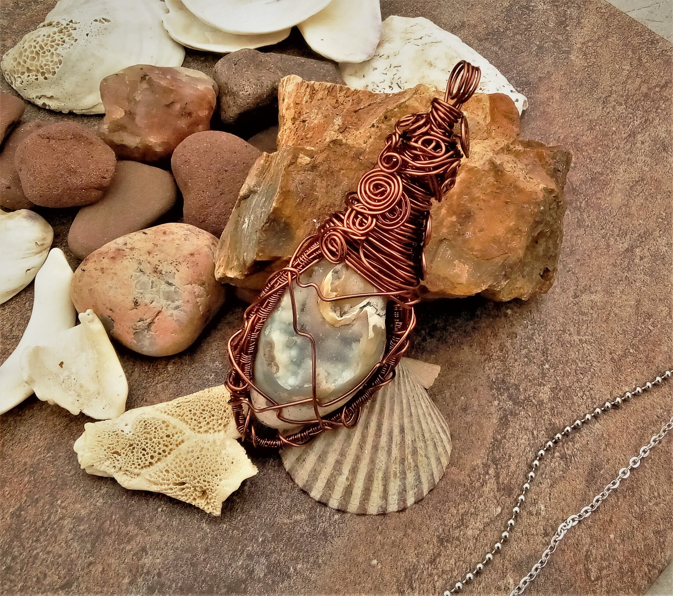 Crystallized Gastropod Shell Fossil Wire Wrapped | Etsy