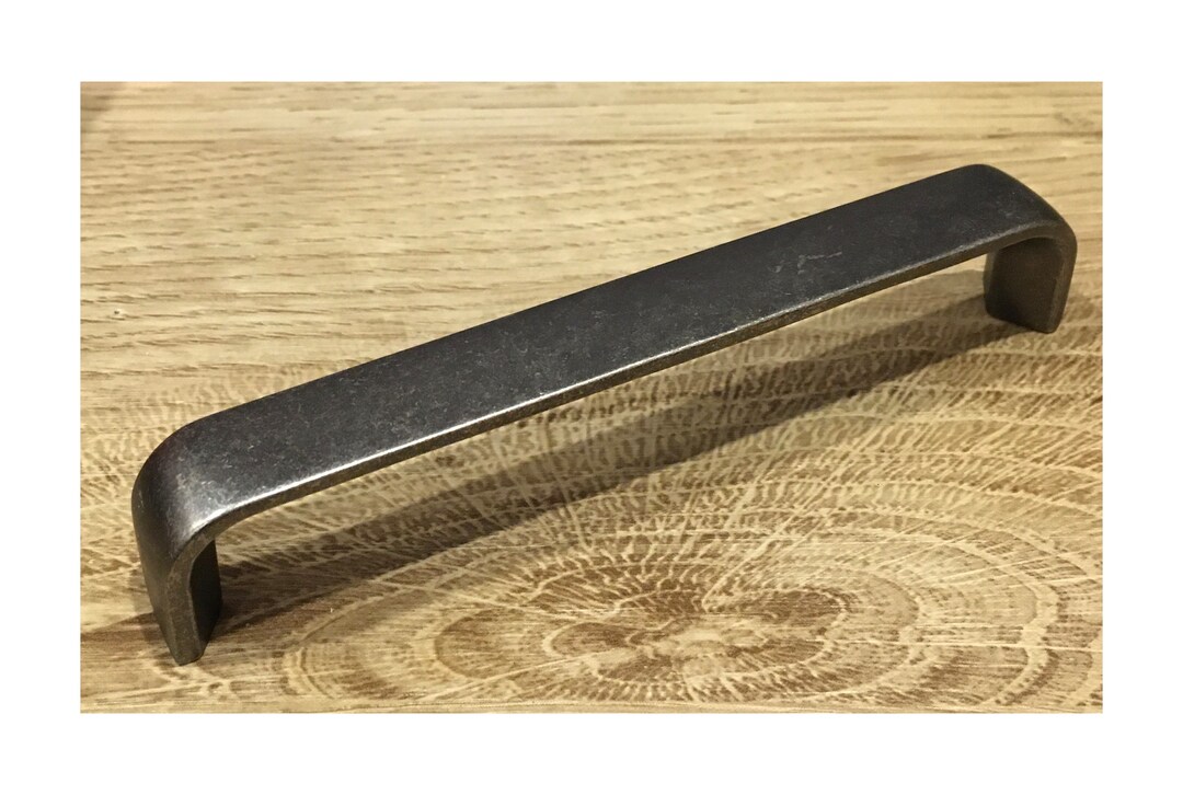 Pewter Finish Slim Chunky Drawer Cabinet Handle, 128mm Fixing Centres ...