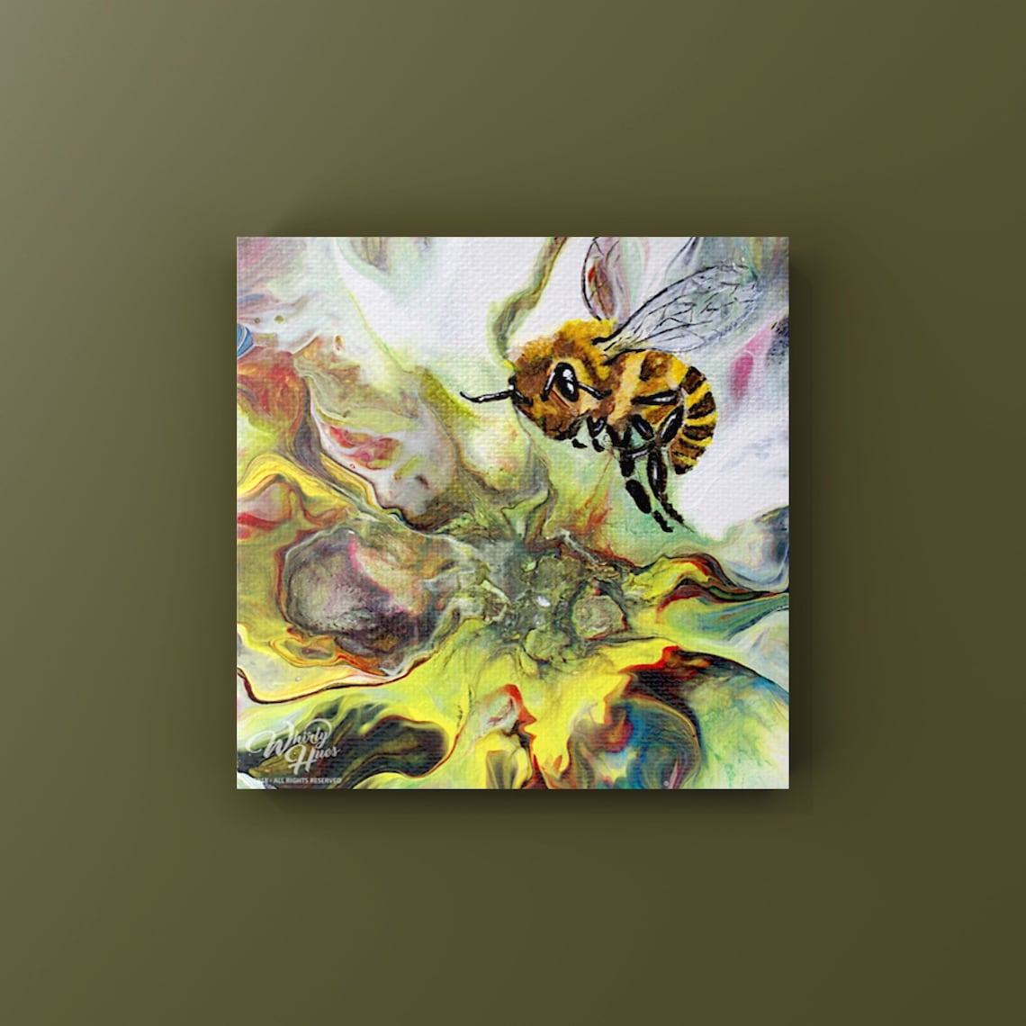 Abstract With Bee Painting Fine Art Prints Giclee Prints Wall Decor ...