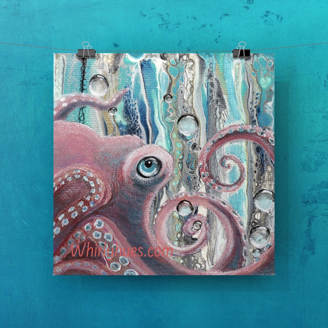 Colorful Octopus Art Print - Abstract Art - Octopus Playing With ...
