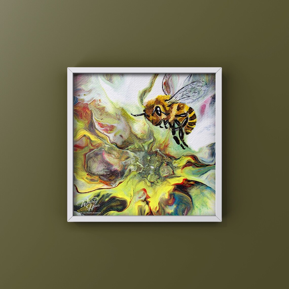 Abstract With Bee Painting Fine Art Prints Giclee Prints Wall Decor ...