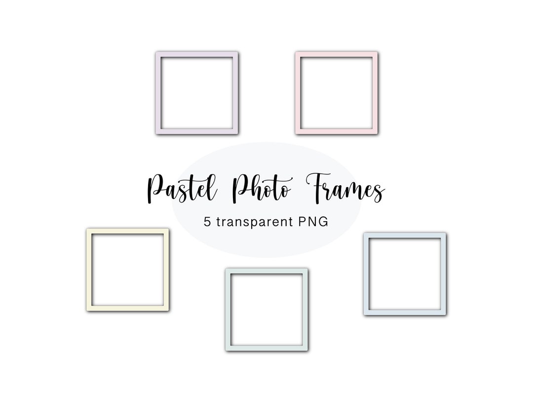 Pastel Digital Picture Frames Cliparts | 5 Transparent PNG Files ...