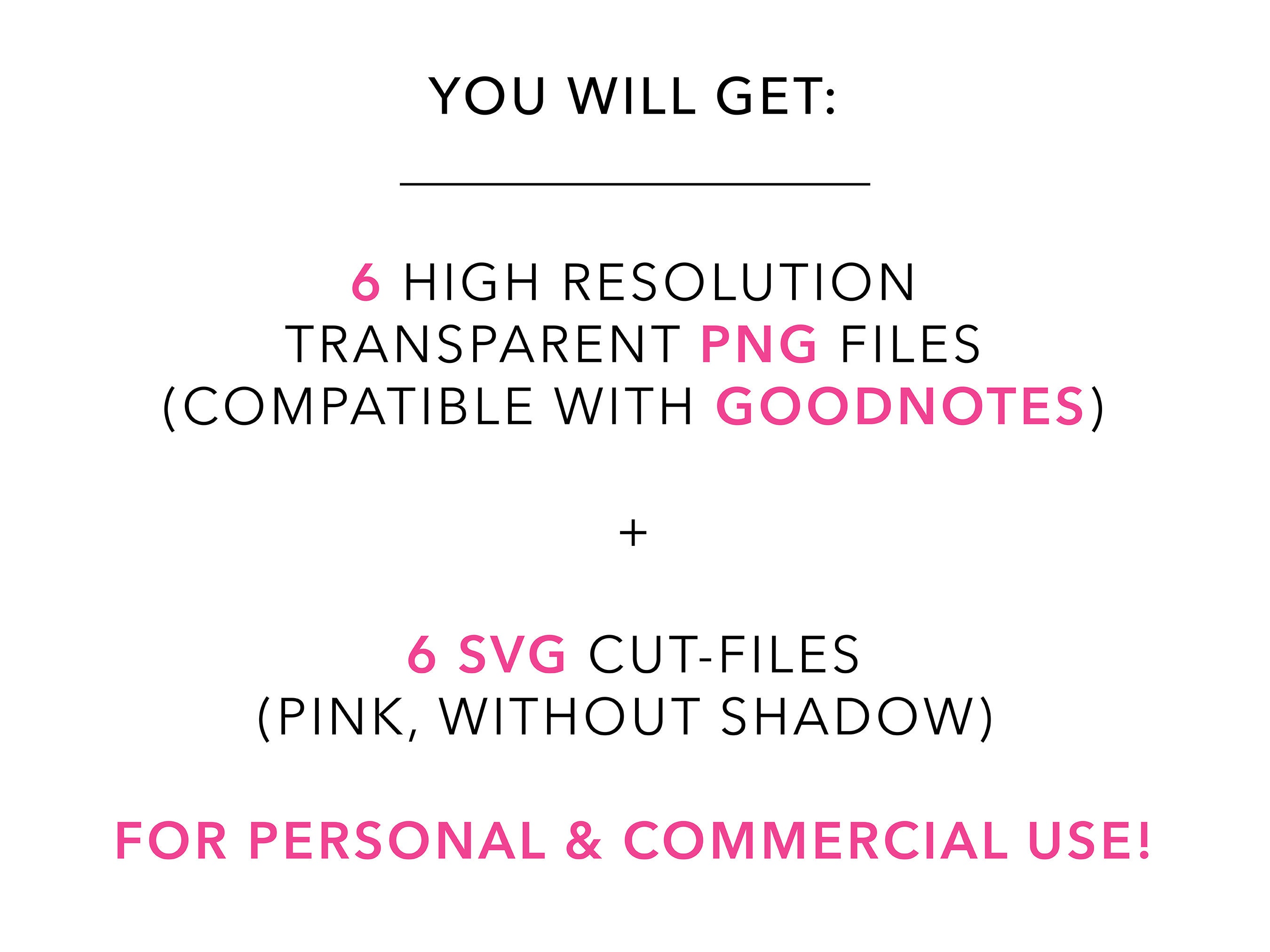 Pink Digital Photo Frames & Heart Shapes 6 PNG Files 6 SVG Cut Files ...