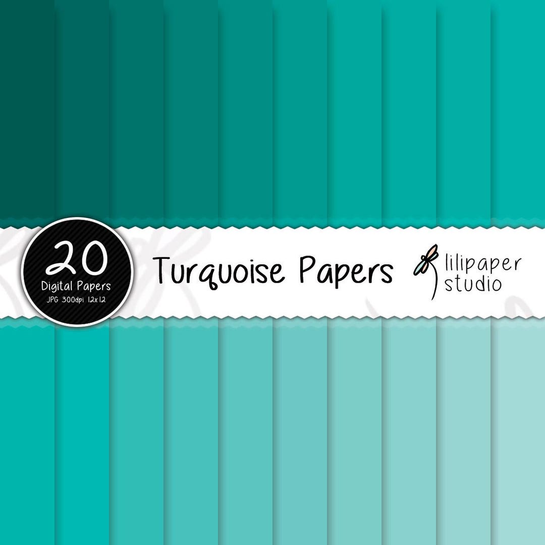 Solid Turquoise Digital Papers | 20 Seamless Turquoise Backgrounds ...