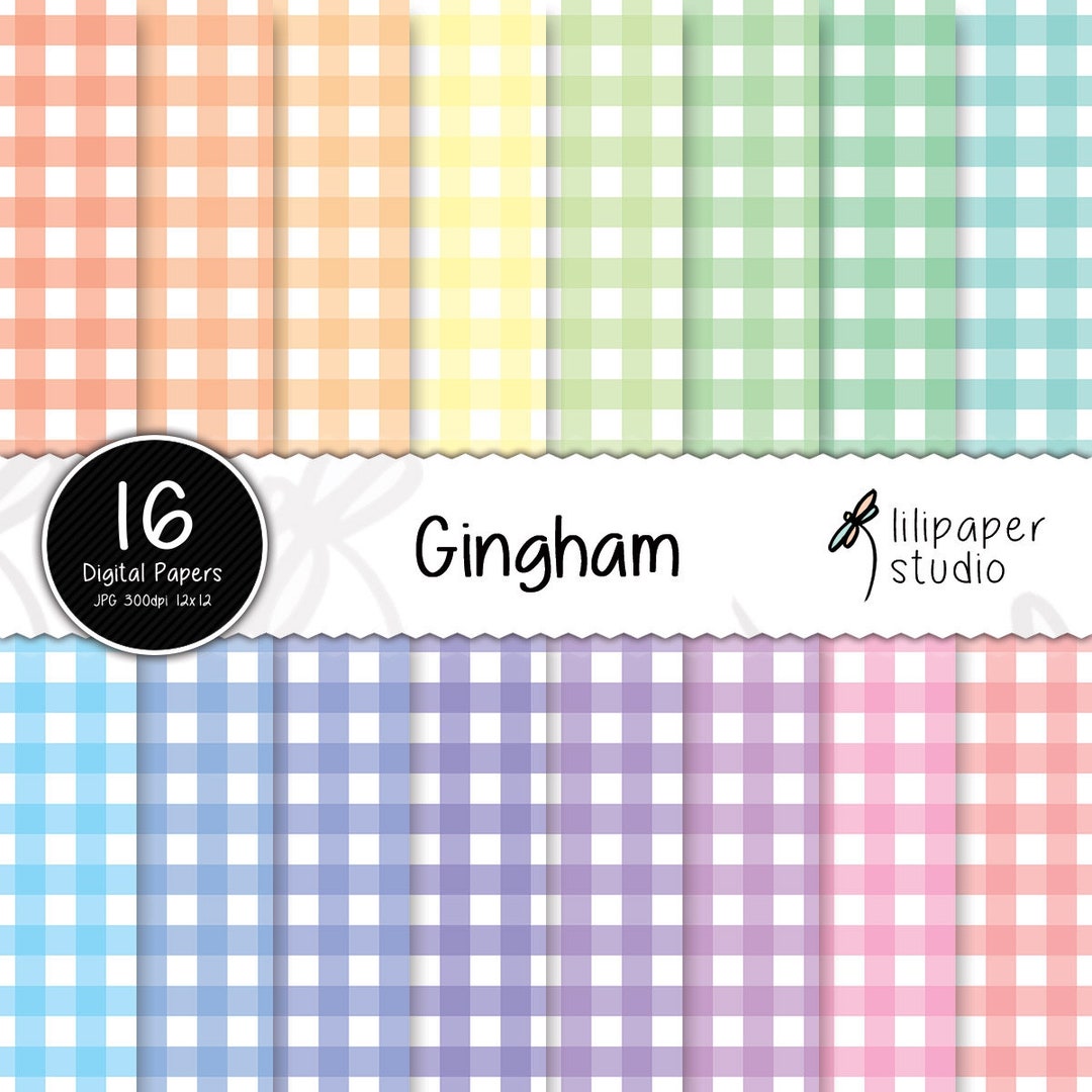 Pastel Gingham Digital Papers Pastel Gingham Scrapbook - Etsy