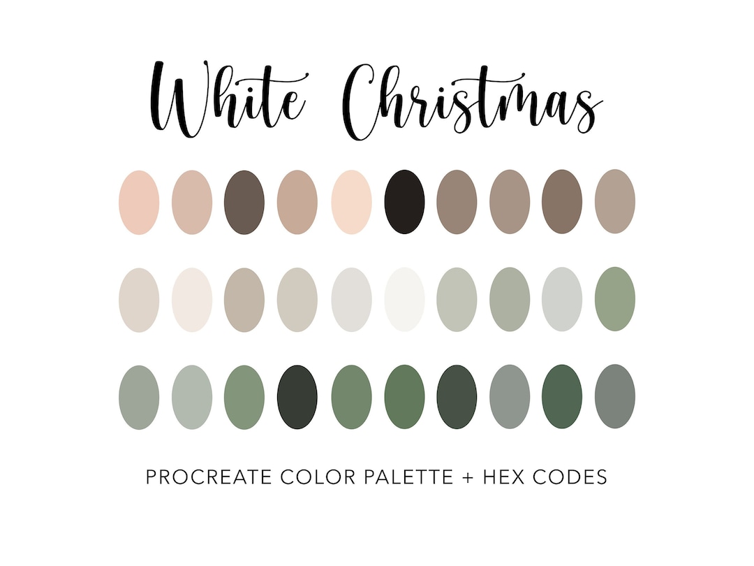 White Christmas Color Palette for Procreate Christmas Color - Etsy