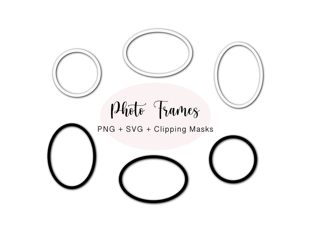 Circular Photo Frames Cliparts 6 Transparent PNG Files 3 SVG Cut Files ...