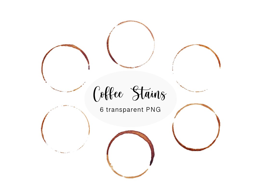 Coffee Stains Cliparts | 6 Coffee Spots PNG Files | Coffee Marks ...