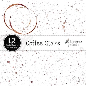 Coffee Stains Digital Papers | 12 Coffee Rings Backgrounds | Coffee ...
