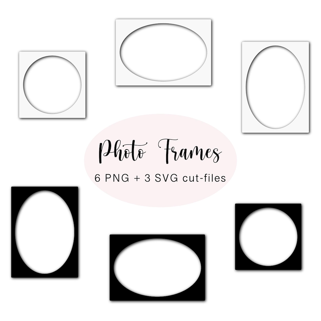 Round Photo Frames Cliparts | 6 Transparent PNG Files + 3 SVG Cut Files ...
