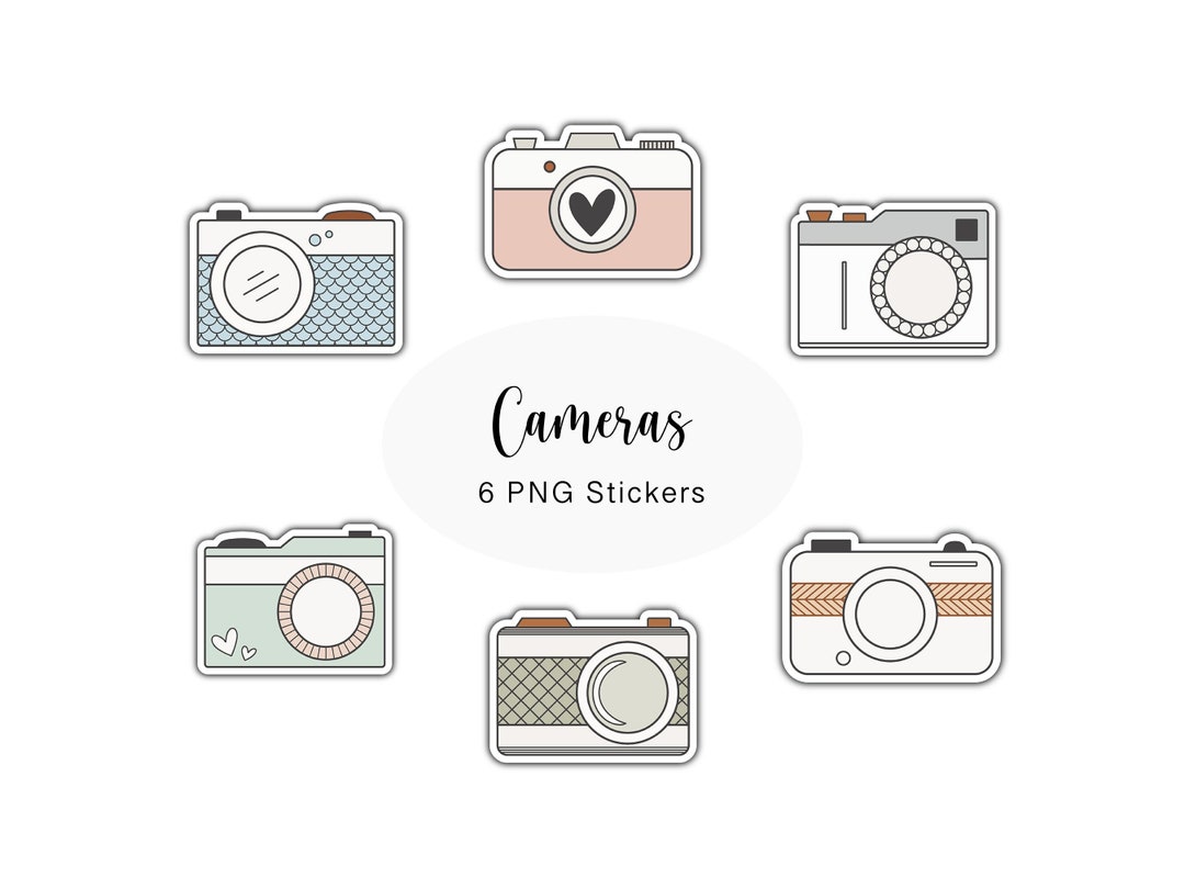 Cute Boho Cameras Cliparts | 6 Retro Cameras PNG Files | Vintage ...