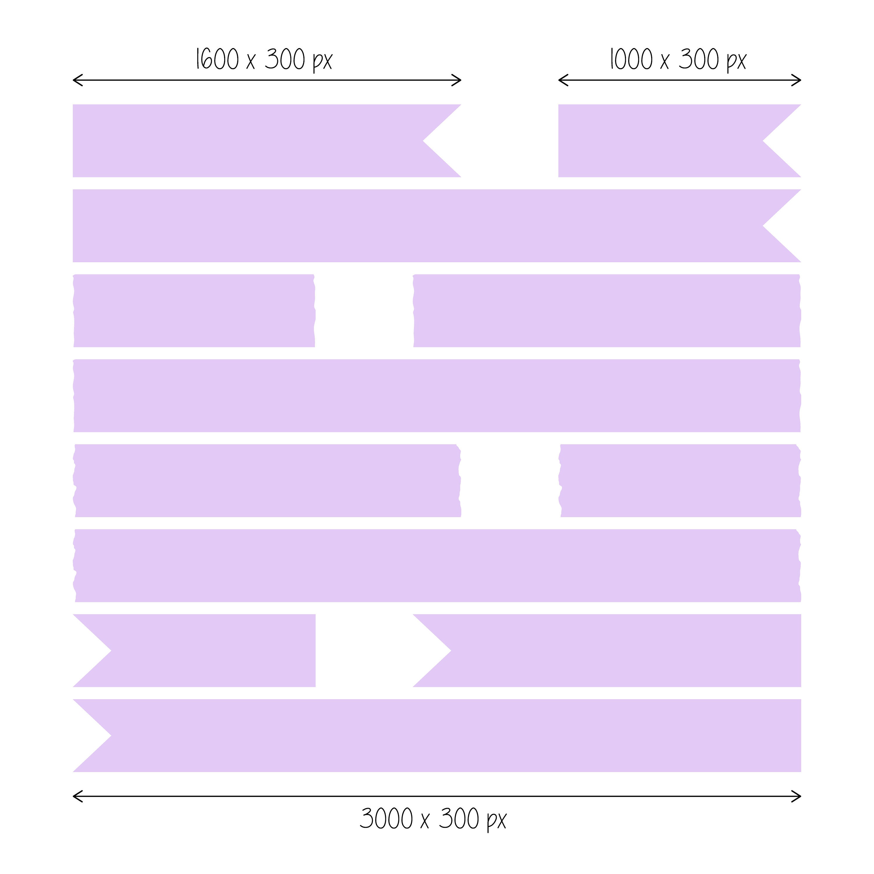 Purple Washi Tape Cliparts 12 Transparent Png Files Purple - Etsy