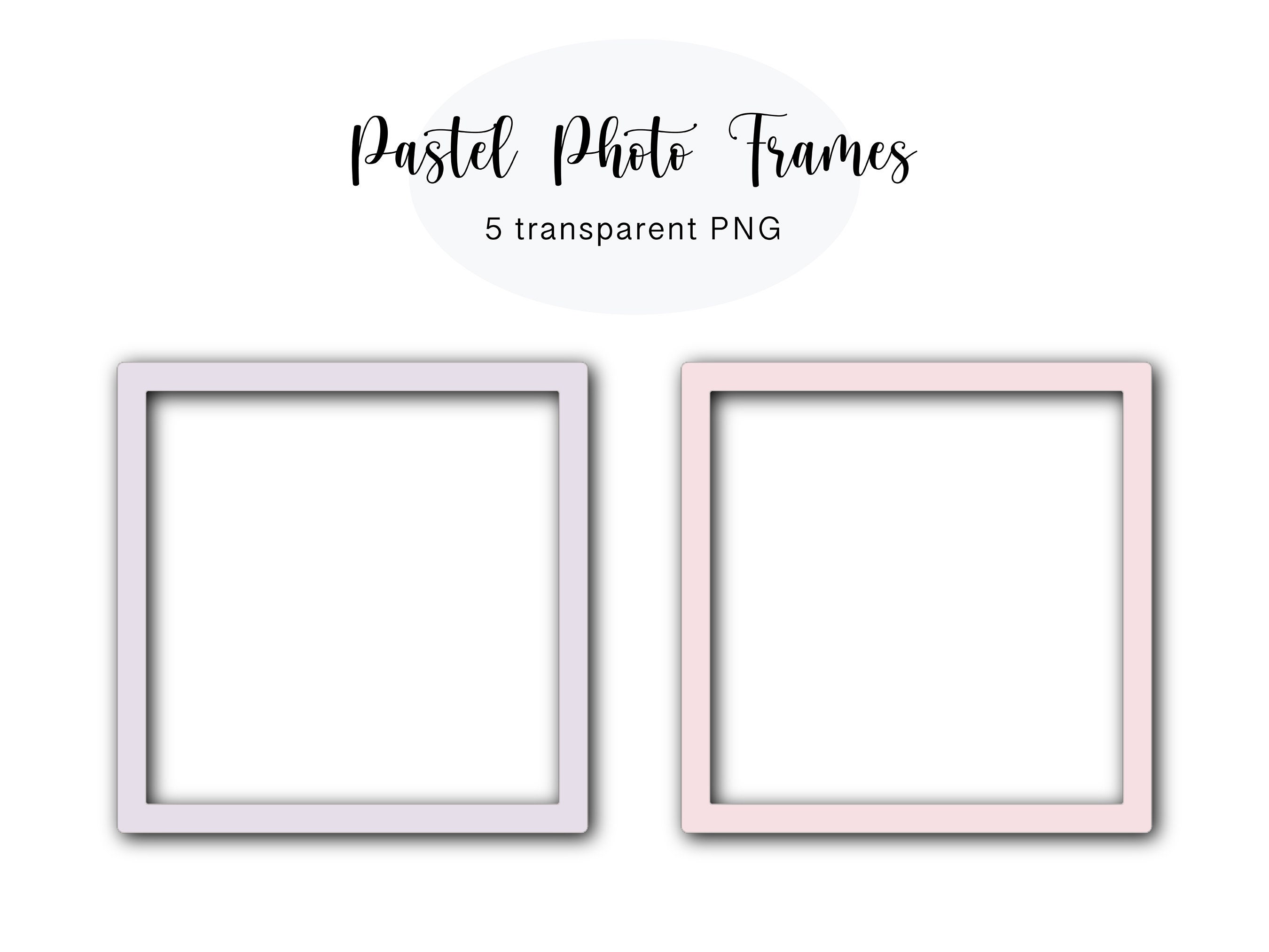 Pastel Digital Picture Frames Cliparts 5 Transparent PNG Files Digital ...