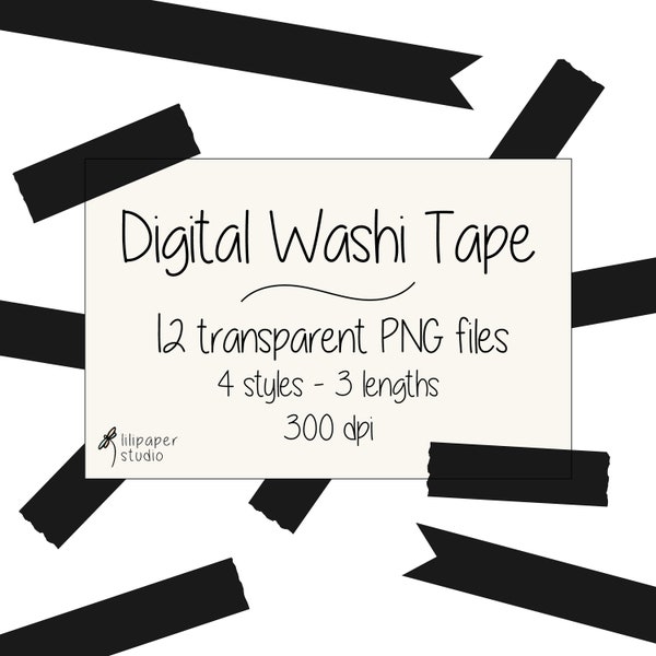 Black Washi Tape - Etsy