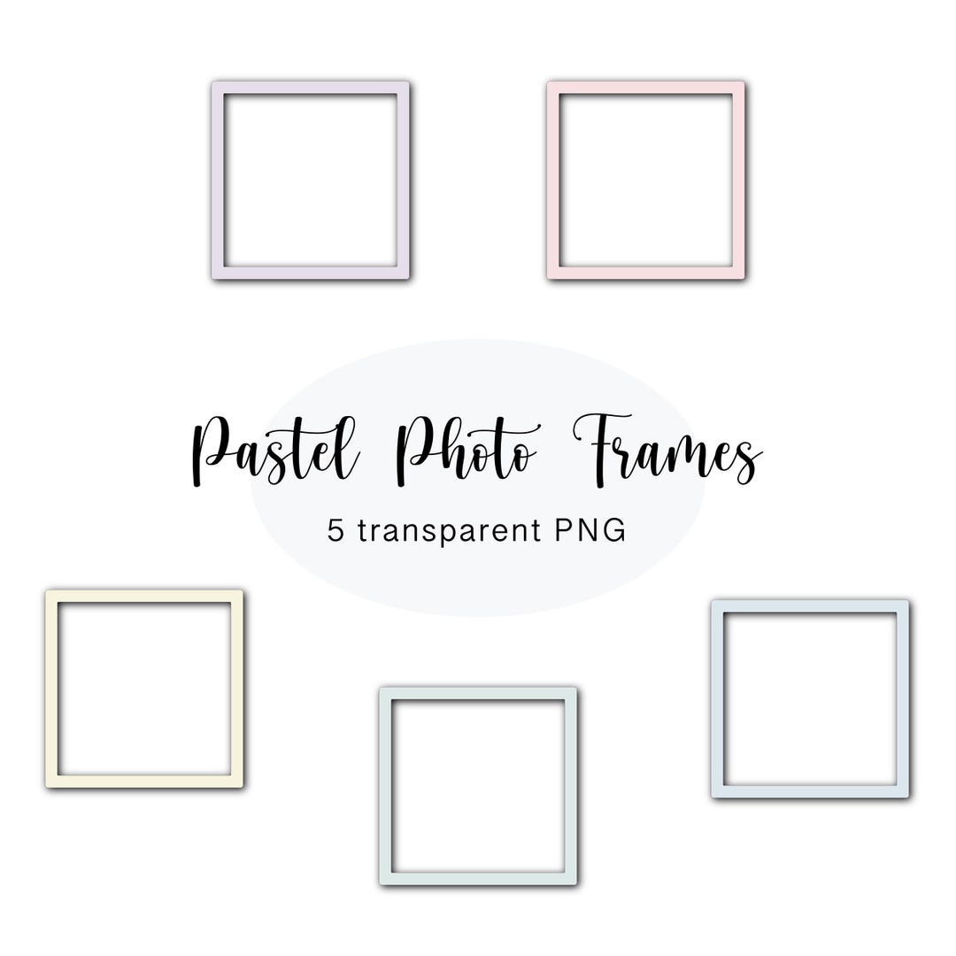 Pastel Picture Frames Cliparts: Digital Photo Stickers (5 PNG Files) - Etsy