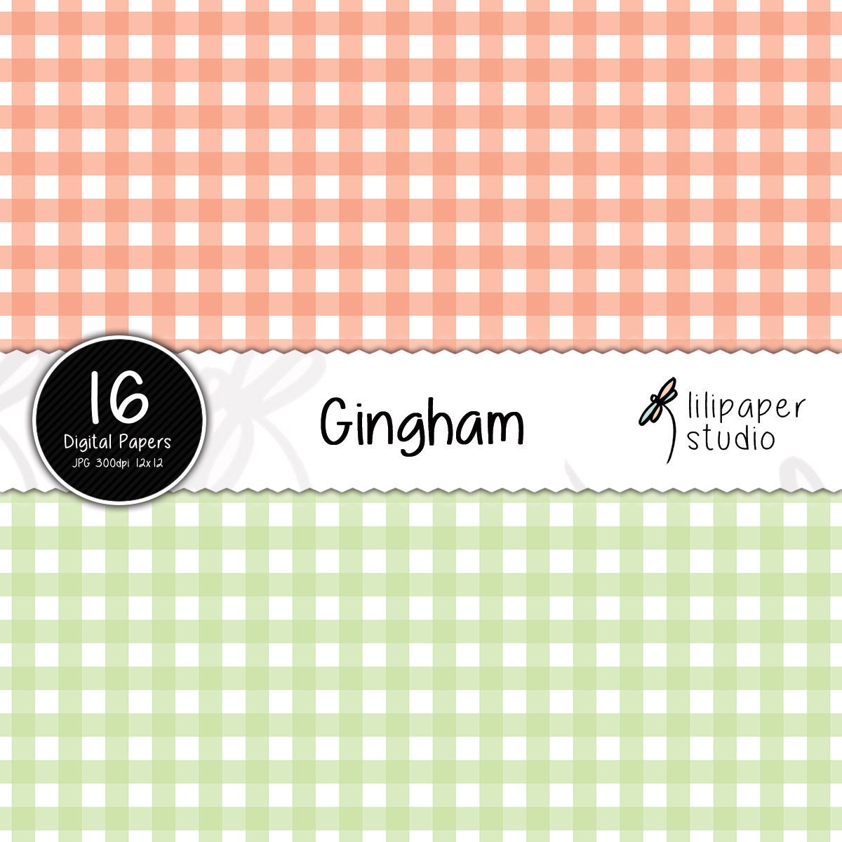 Pastel Gingham Digital Papers Pastel Gingham Scrapbook - Etsy