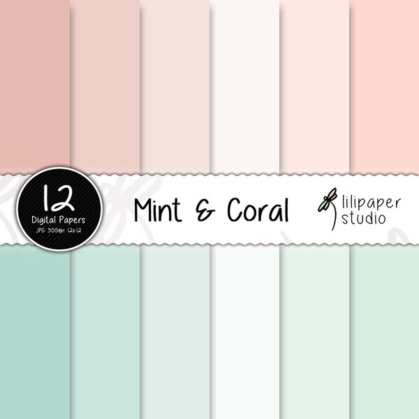 Mint and Coral - Etsy