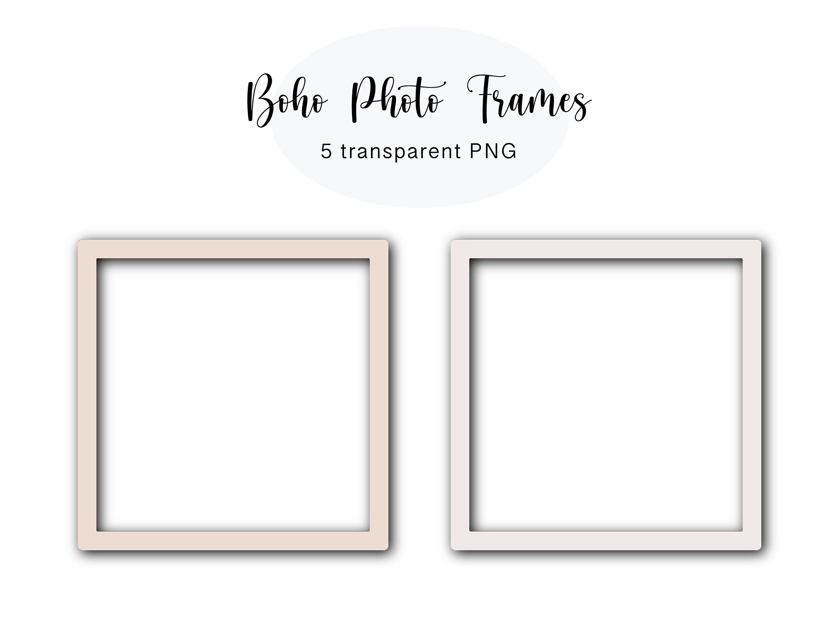 Boho Digital Picture Frames Cliparts | 5 Transparent PNG Files | Boho ...