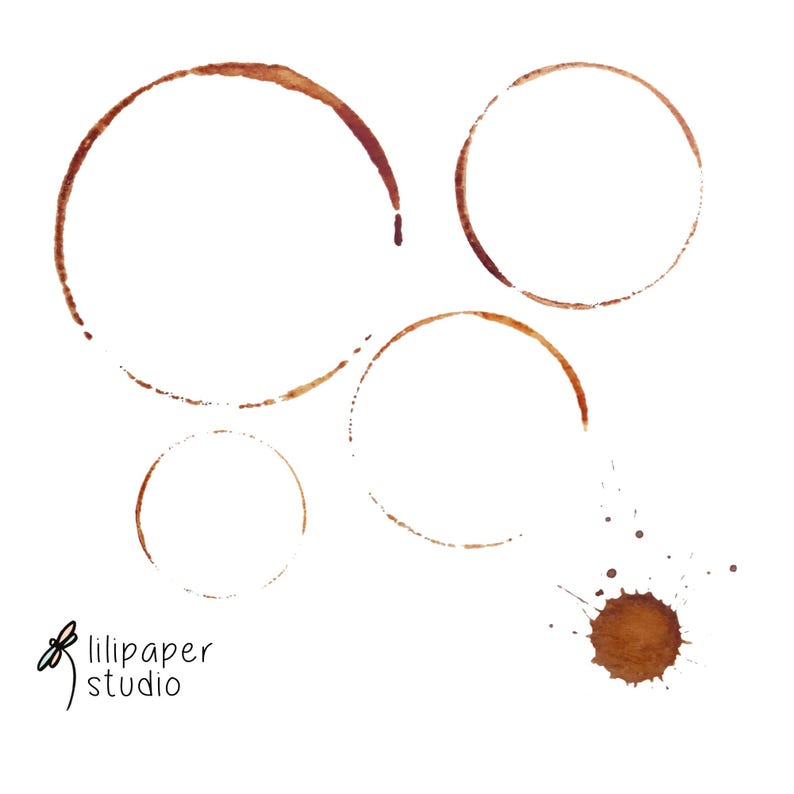 Coffee Stains Clipart: 9 PNG Spots and Splatters (digital Stickers) - Etsy