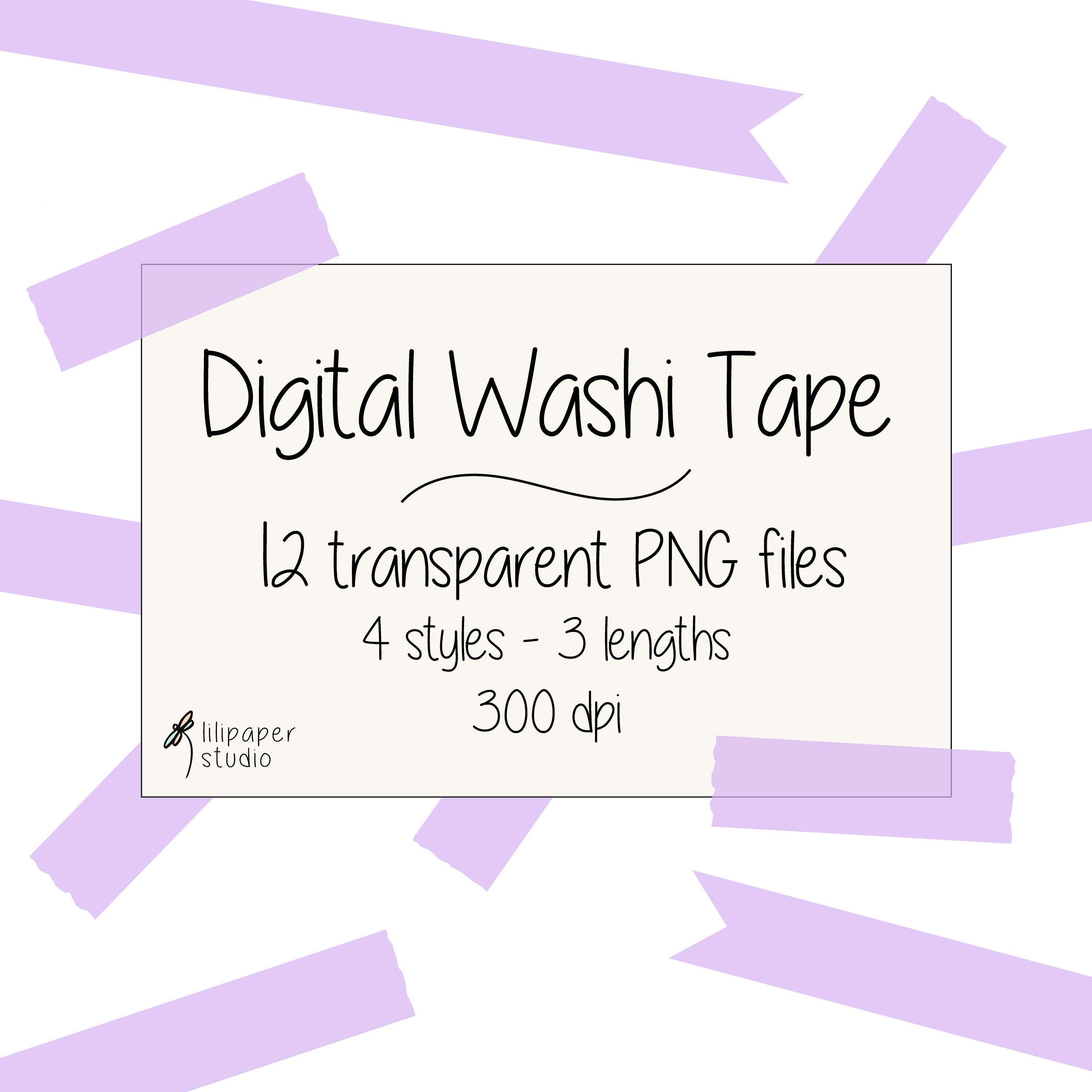 Purple Washi Tape Cliparts 12 Transparent Png Files Purple - Etsy