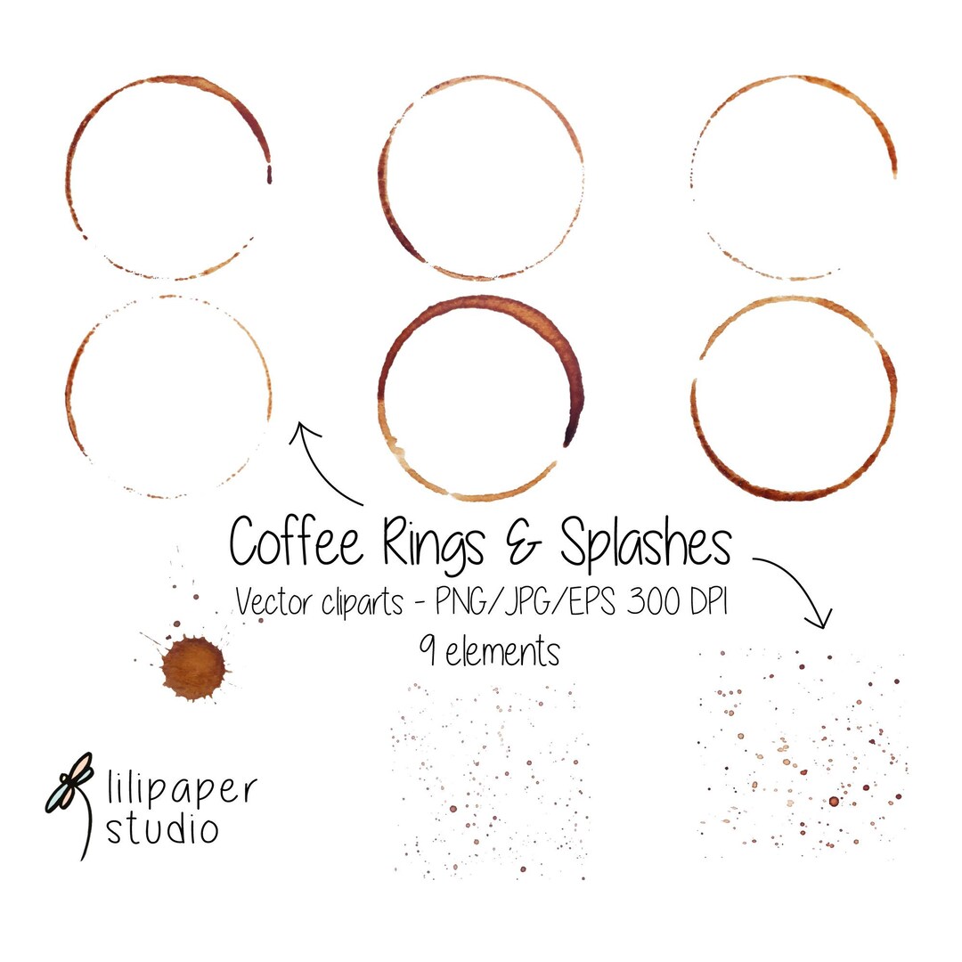 Coffee Stains Clipart: 9 PNG Spots and Splatters (digital Stickers) - Etsy