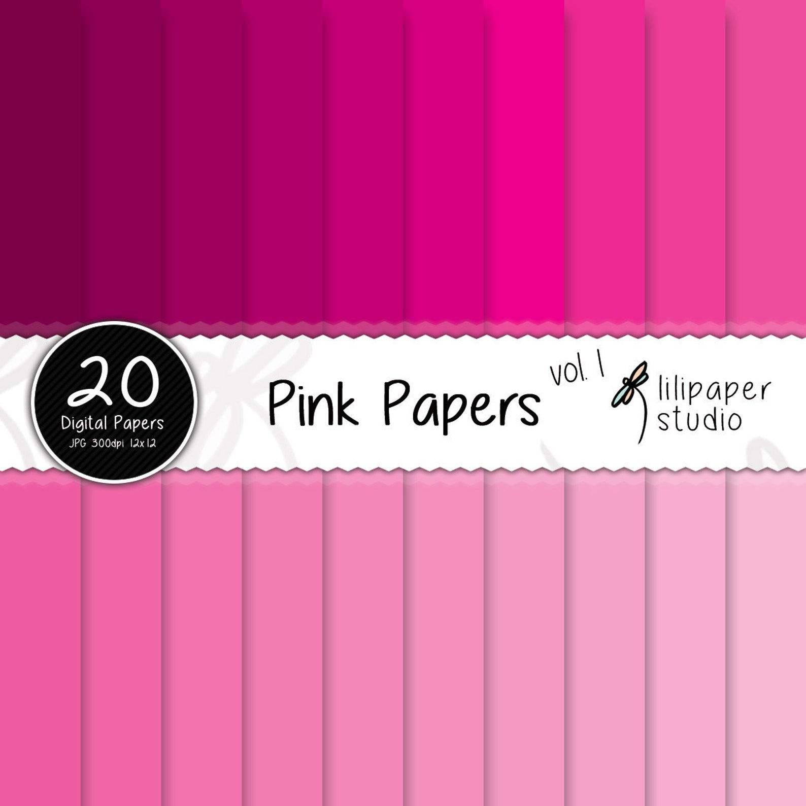 Solid Pink Digital Papers Shades of Pink Scrapbook Papers 20 - Etsy
