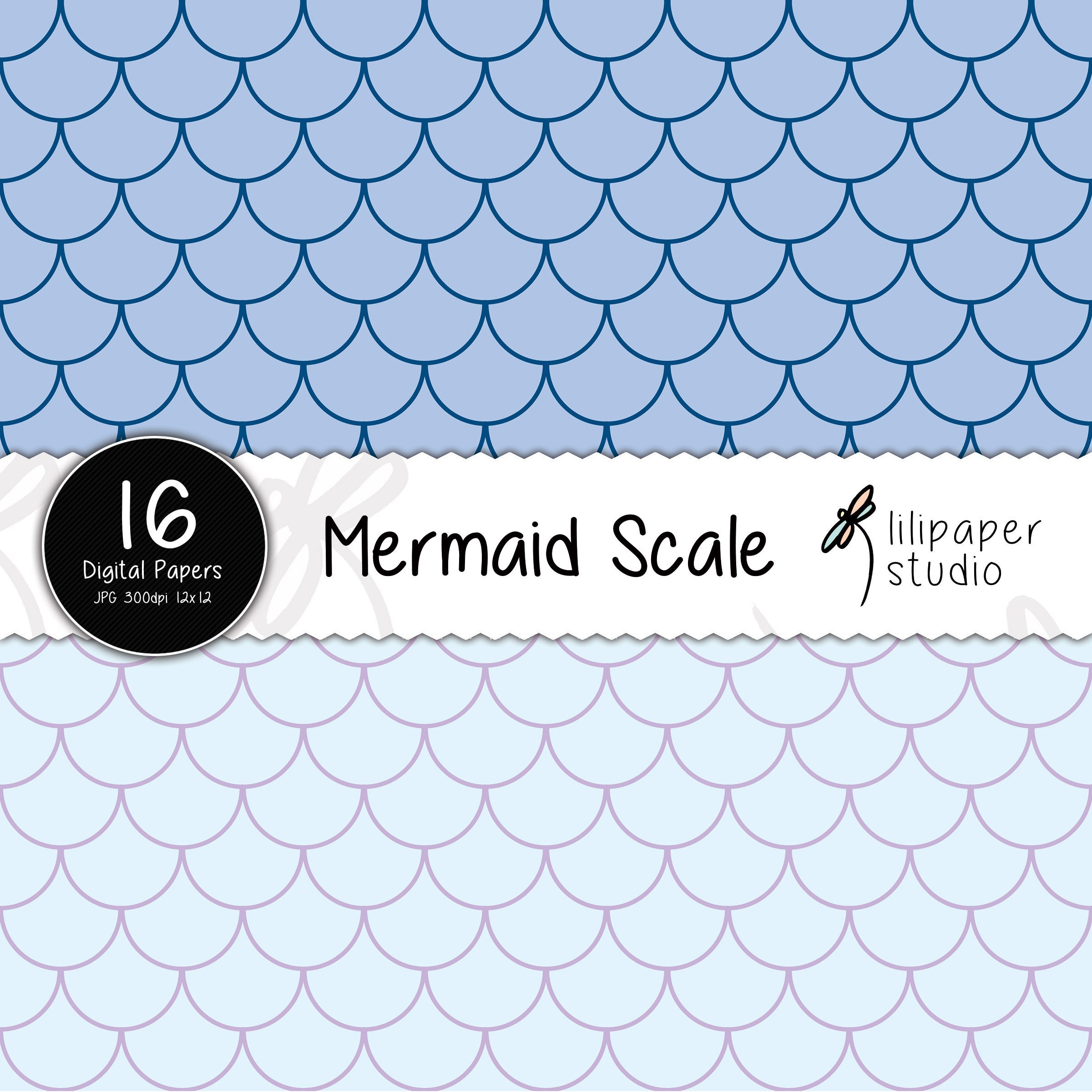 12x12inch Seamless Sparkling Rainbow Mermaid Scale Design Digital Paper ...