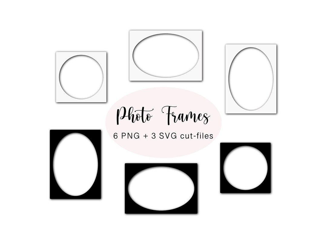 Round Photo Frames Cliparts 6 Transparent PNG Files 3 SVG Cut Files ...