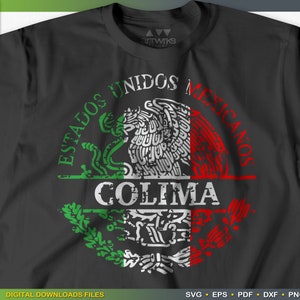 Distressed Escudo Nacional Aguila Mexicana Tricolor Colima Split ...