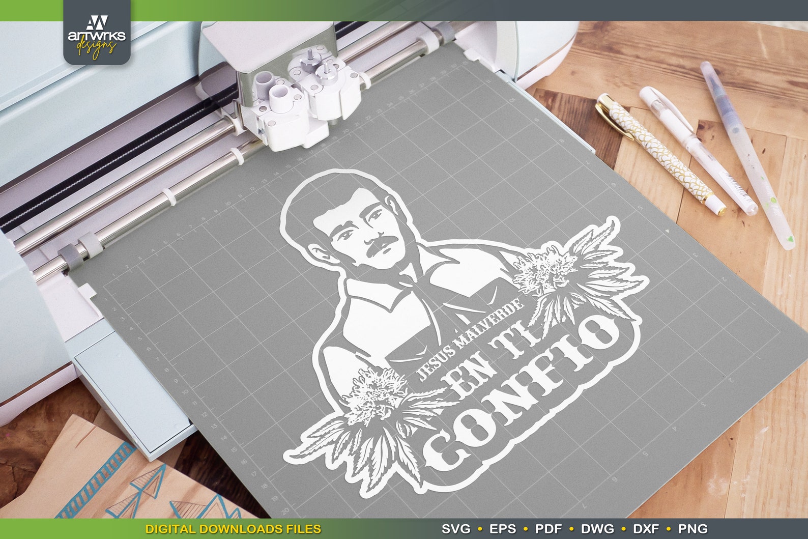 Jesus Malverde | En Ti Confio Rear Window Decal SVG Files for Cricut ...