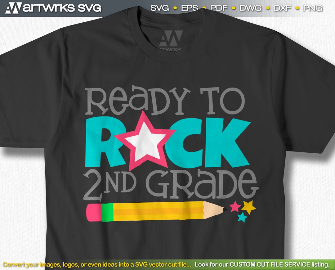 2nd GRADE Back to school and Rock and roll SvG files for cricut and ...