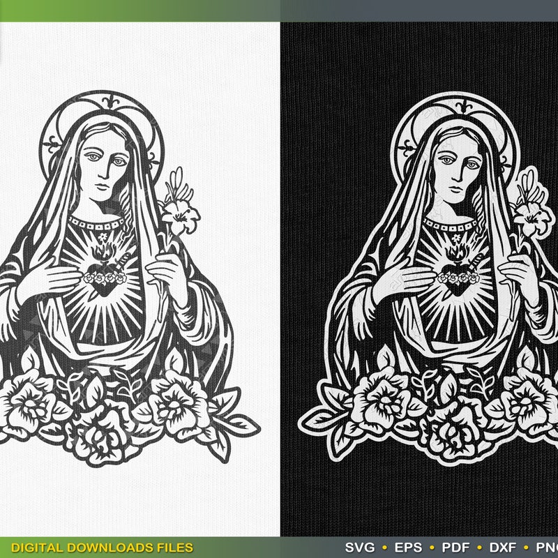 Immaculate Heart of Mary Clipart - Etsy