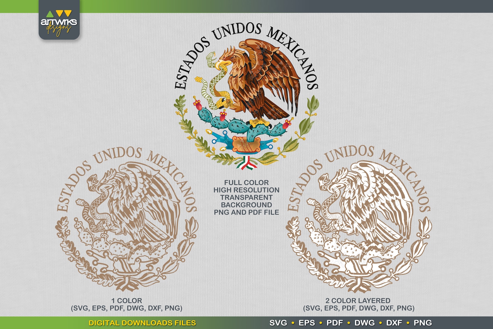 COAT of Arms MEXICO Escudo Nacional De México SVG Bundle Eagle of ...