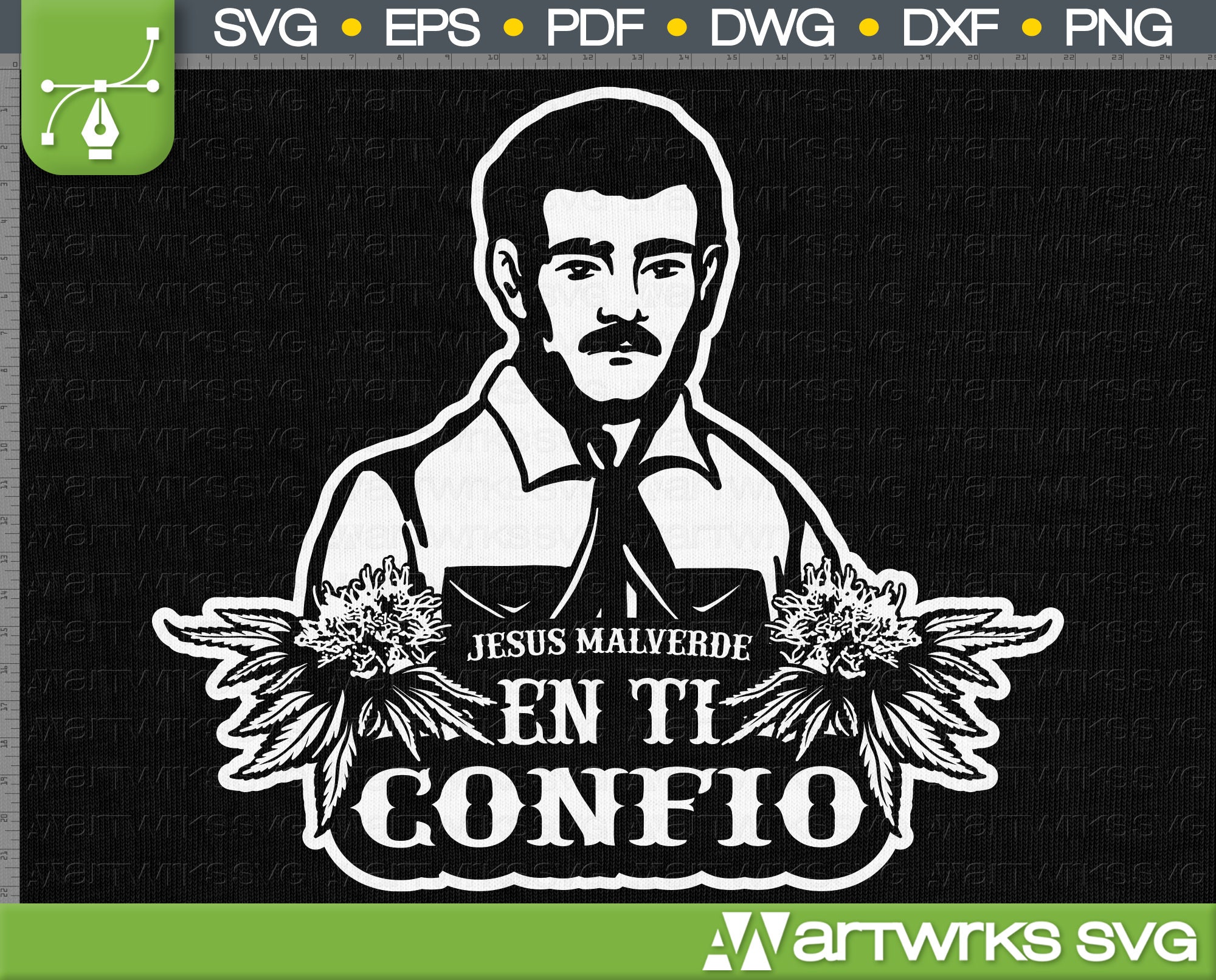 Jesus Malverde en ti confio rear window decal Car decal by | Etsy